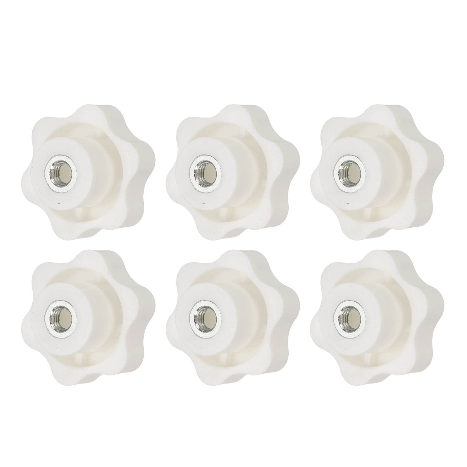Uxcell Clamping Nuts Knob Plastic Screw-On Iron Star Knobs Knurled Female Threaded Hexagon Head ...