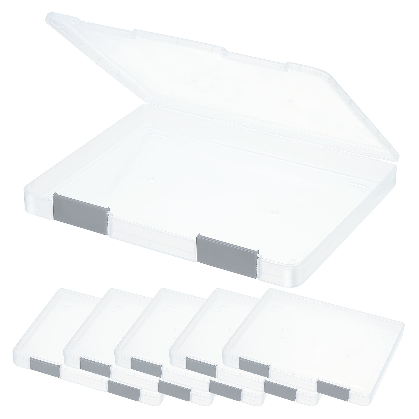 Uxcell Clear A4 File Portable Project Case with Buckle Plastic Storage ...