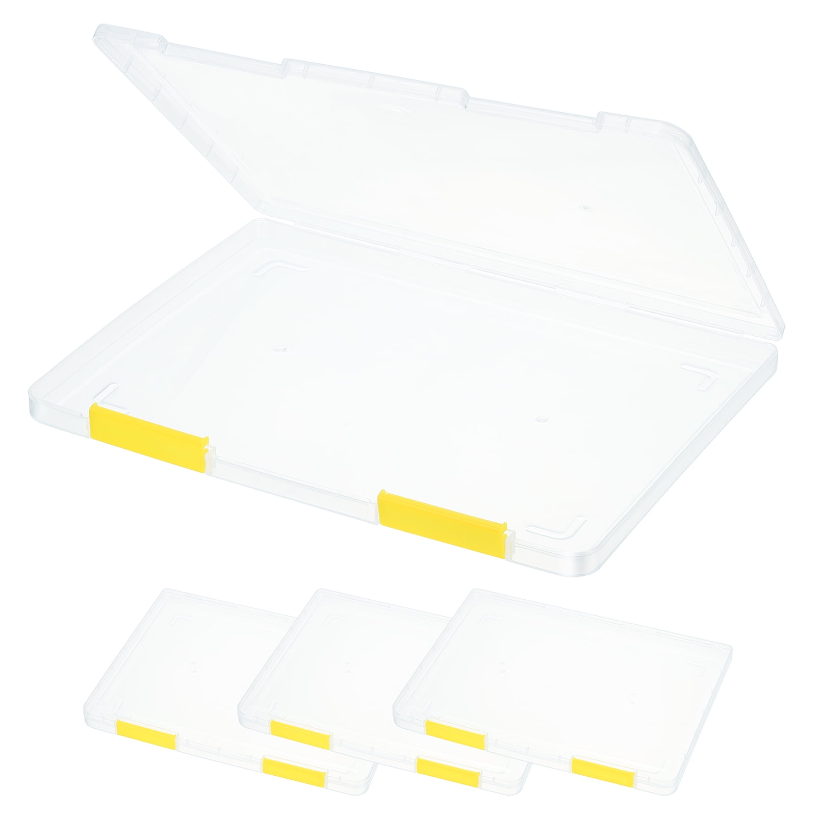 Uxcell Clear A4 File Portable Project Case with Buckle Plastic Storage ...