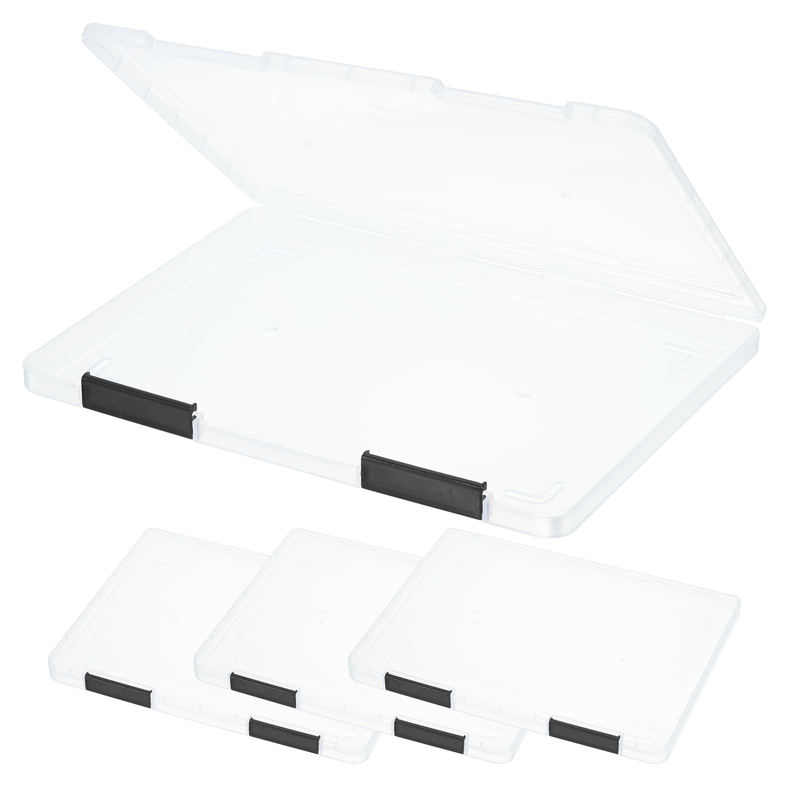 Uxcell Clear A4 File Portable Project Case with Buckle Plastic Storage ...