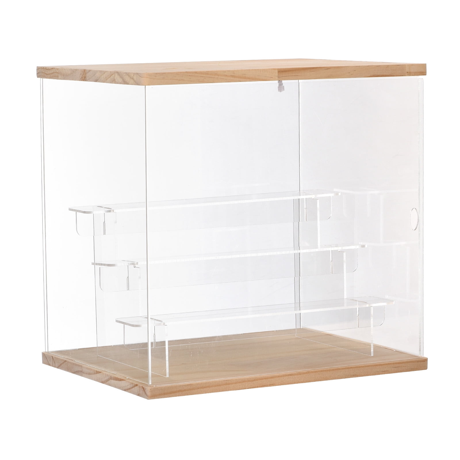 Uxcell Clear Acrylic Display Case with LED Light 3 Tier Dustproof ...