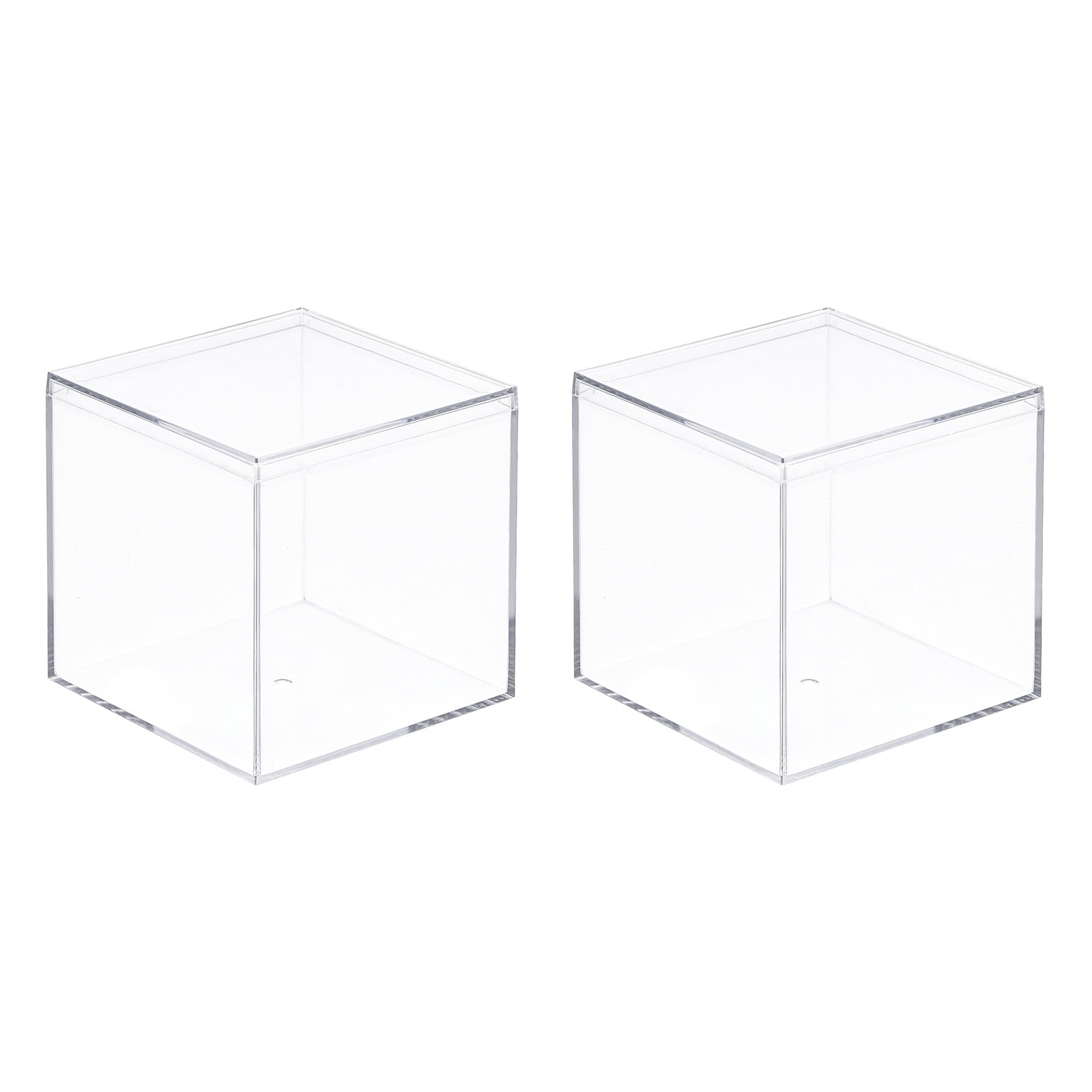Uxcell Clear Acrylic Plastic Storage Box Square Display Case with Lid 2 ...