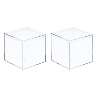 4PCS Acrylic Boxes Clear Acrylic Cube Small Square Storage Box Acrylic ...