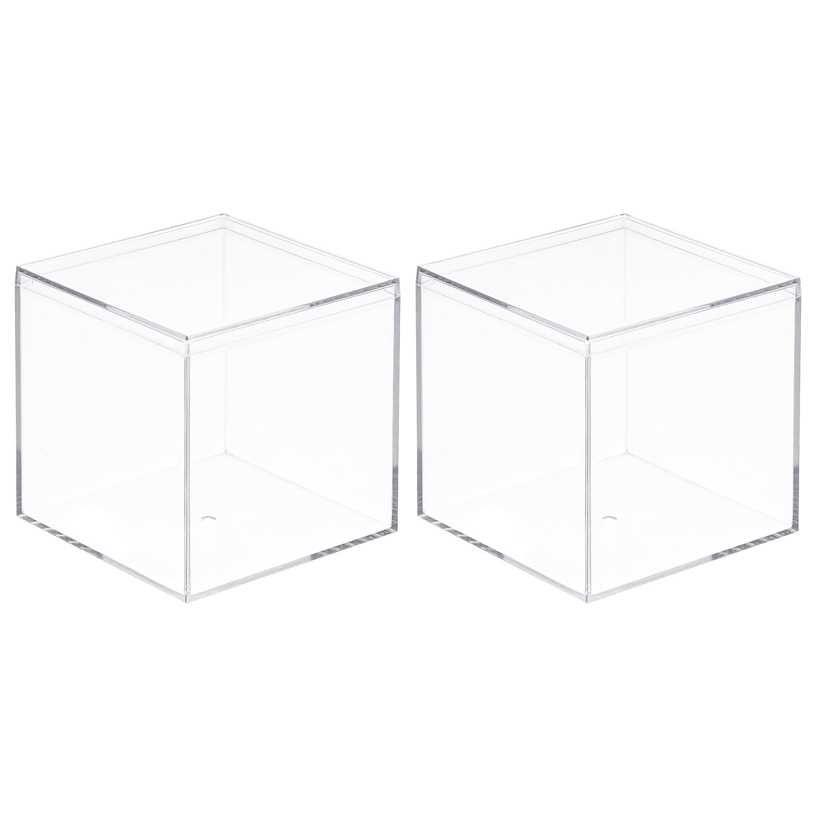 Uxcell Clear Acrylic Mini Storage Box Square Display Case, Transparent ...