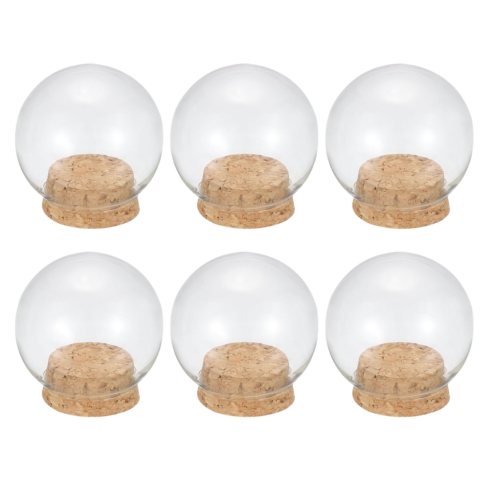 Uxcell Clear Cloche Glass Dome Round Glass Bell Jar Display Case with ...