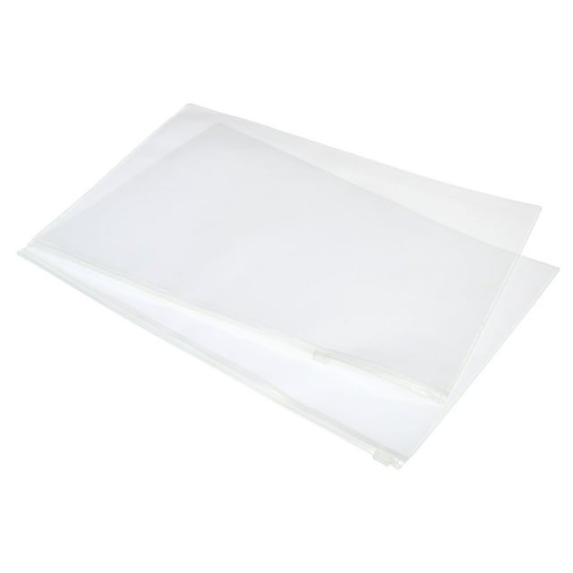 Uxcell Clear Fog A4 Paper Document Bill Pouch Zipper File Bags, White ...