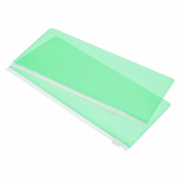 Uxcell Clear Fog A6 Paper Document Bill Pouch Zipper File Bags, Green ...