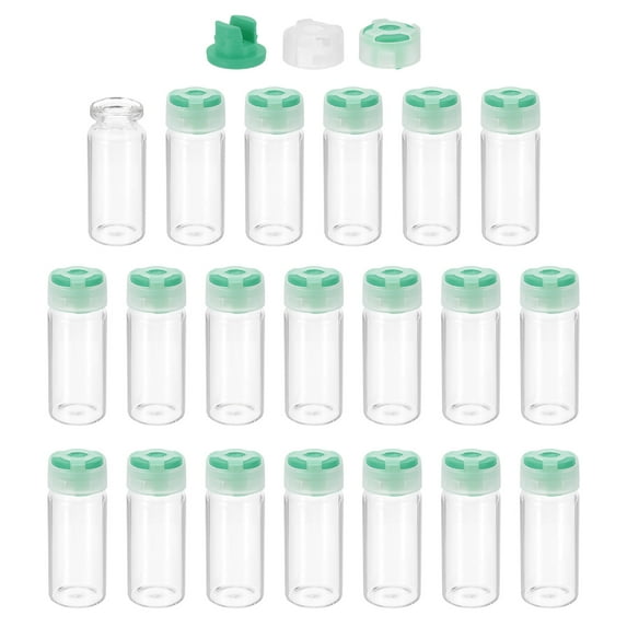 Uxcell Clear Glass Sample Vials, Liquid Bottles 20pack Green 10ml ...