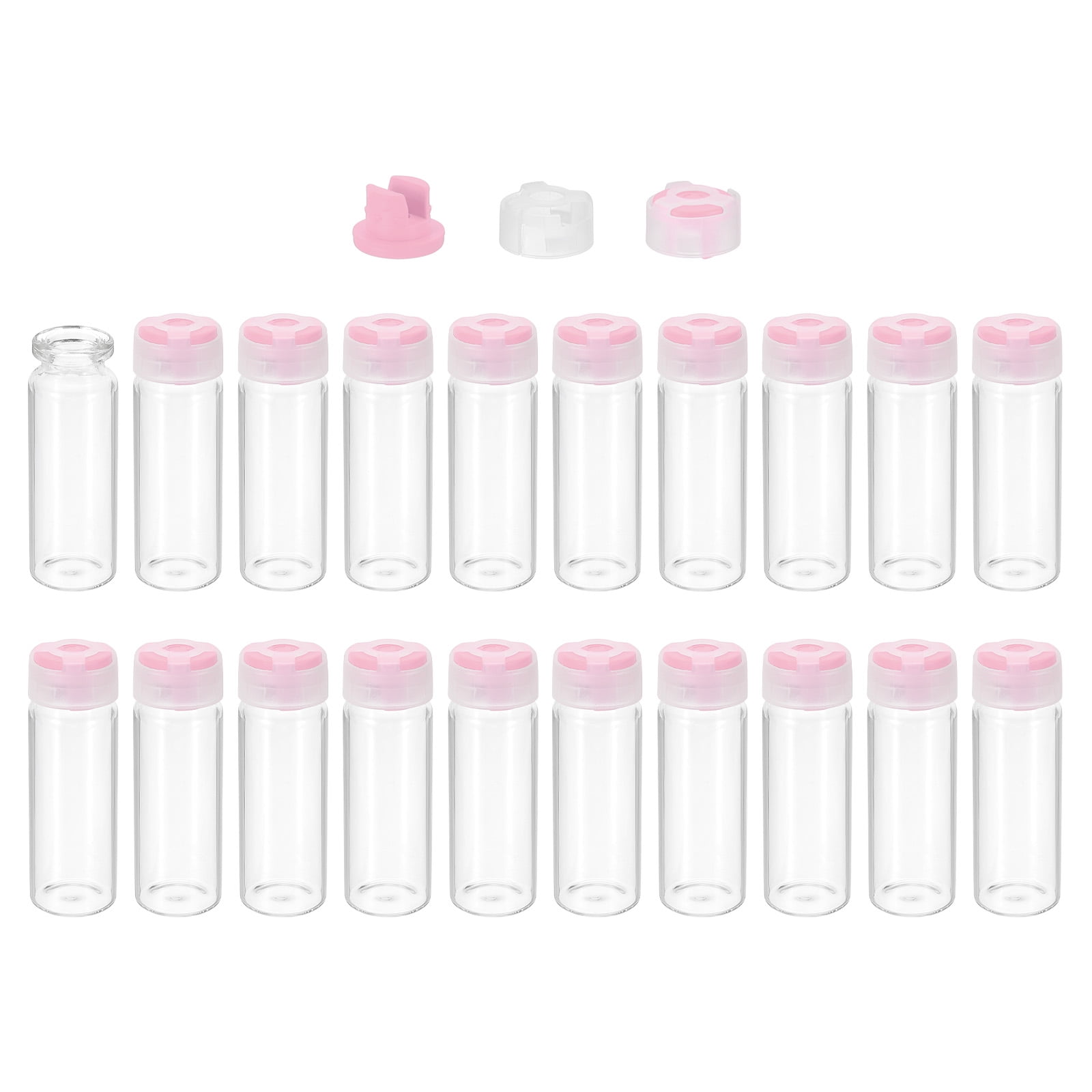 Uxcell Clear Glass Sample Vials, Liquid Bottles 20pack Pink 15ml ...