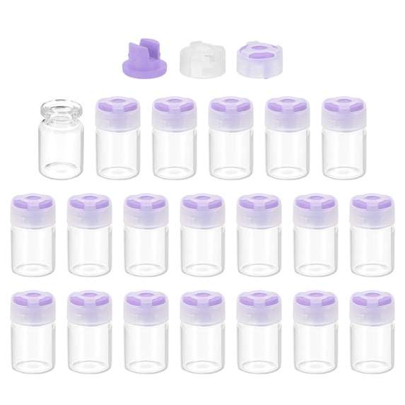 Uxcell Clear Glass Sample Vials, Liquid Bottles 20pack Purple 5ml ...
