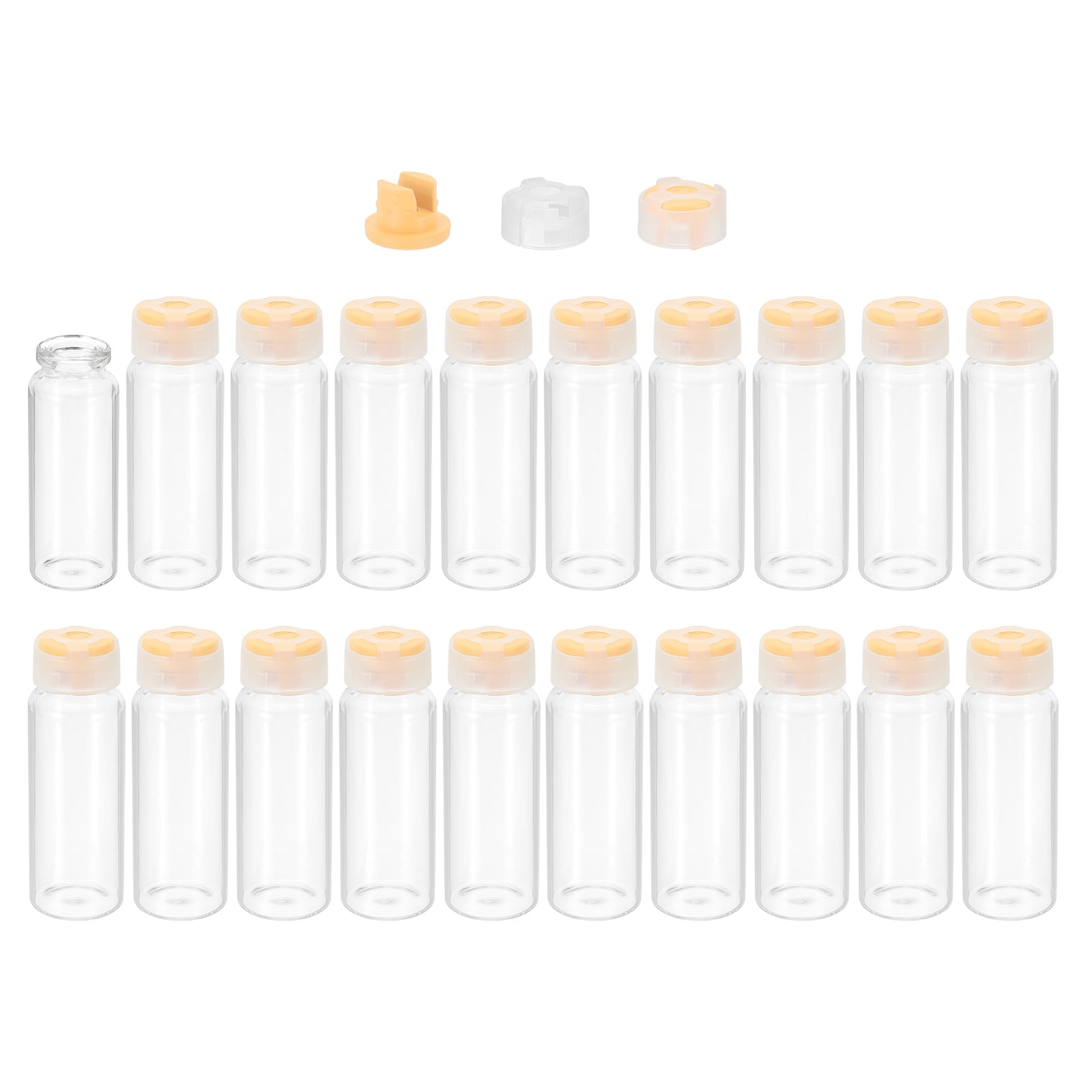 Uxcell Clear Glass Sample Vials, Liquid Bottles 20pack Yellow 20ml ...