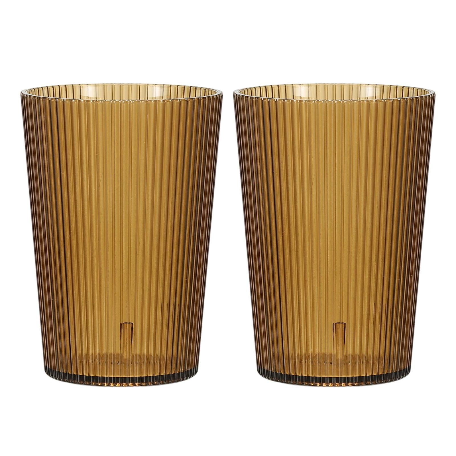 Uxcell Clear Plastic Reusable Drinking Glasses, 5.1oz Ribbed Drinking ...