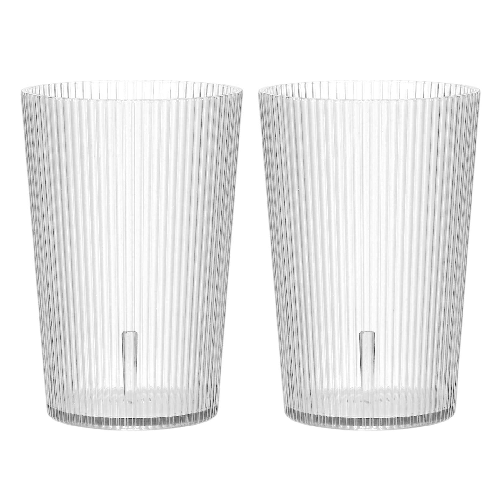 Uxcell Clear Plastic Reusable Drinking Glasses, 7.4oz Ribbed Drinking ...