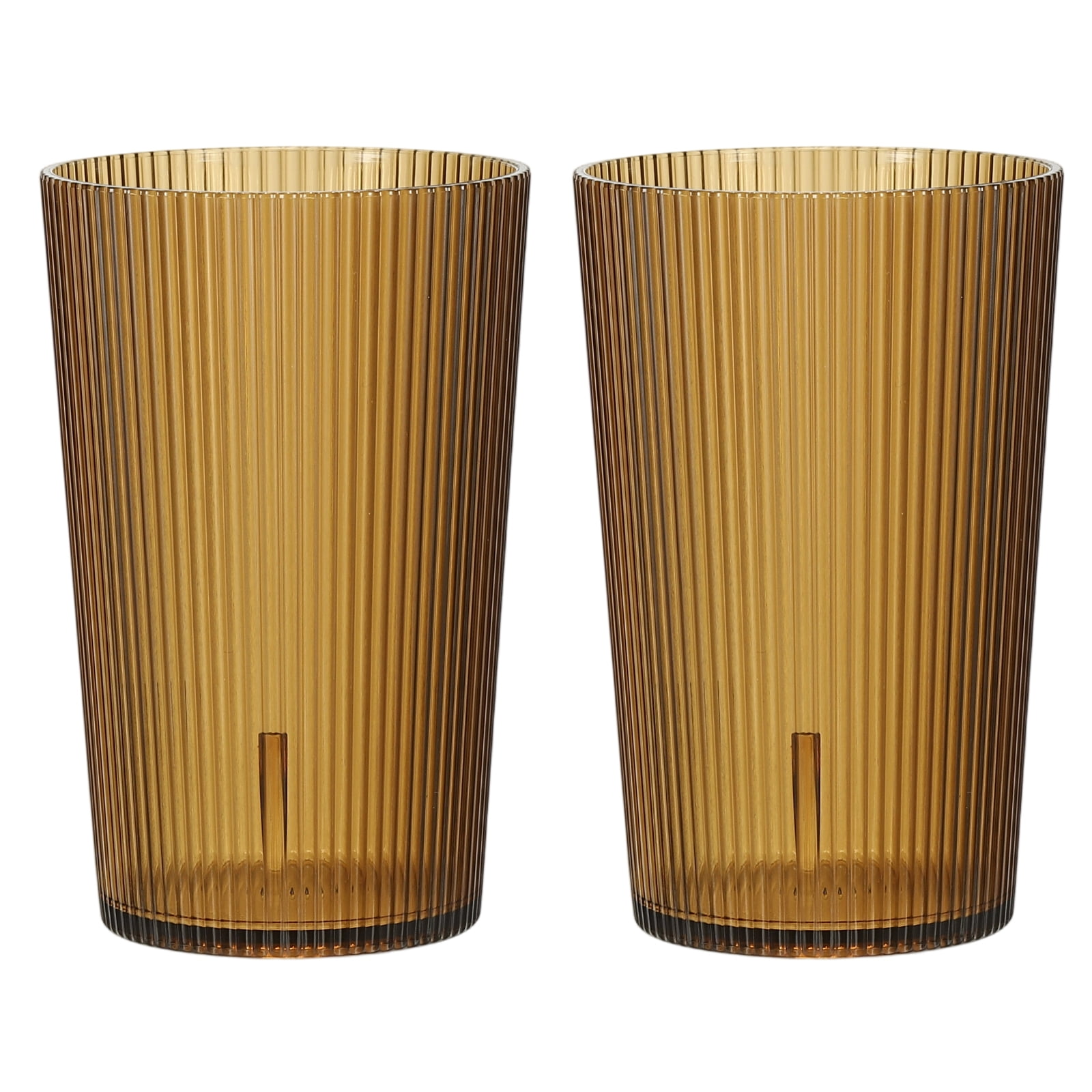 Uxcell Clear Plastic Reusable Drinking Glasses, 9.5oz Ribbed Drinking ...