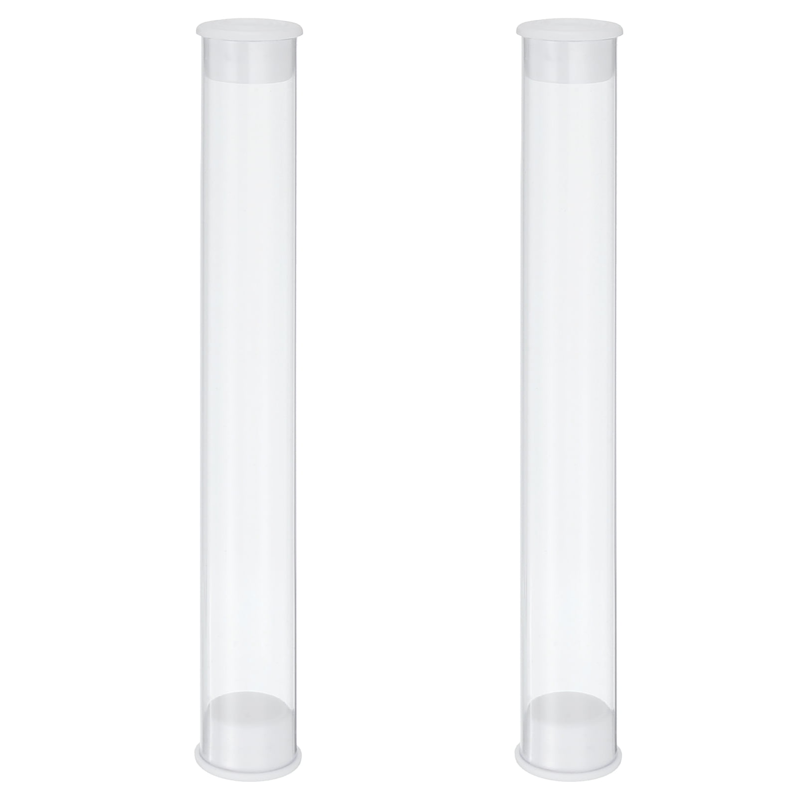 Uxcell Clear Rigid Tube Plastic Tubing with End Caps, 100mm Length ...