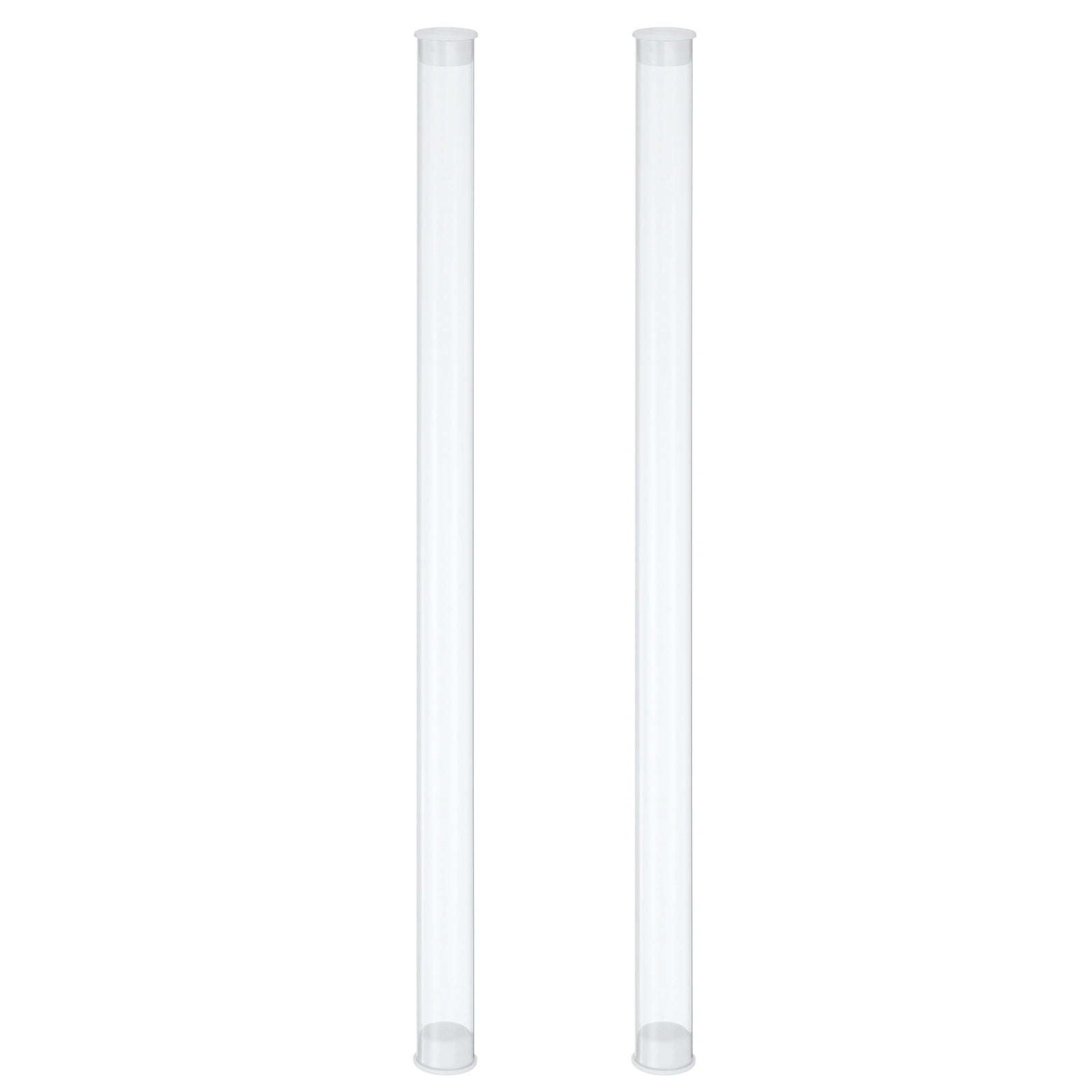 Uxcell Clear Rigid Tube Plastic Tubing with End Caps, 250mm Length ...