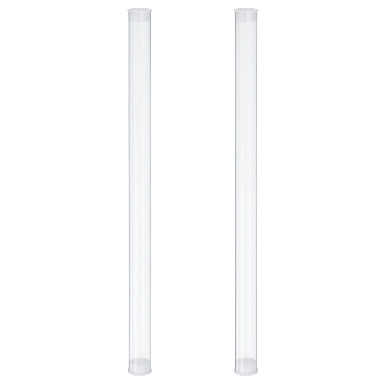 Uxcell Clear Rigid Tube Plastic Tubing with End Caps, 257mm Length ...