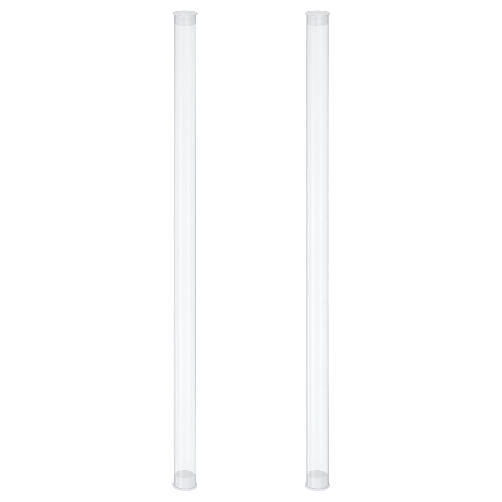 Uxcell Clear Rigid Tube Plastic Tubing with End Caps, 300mm Length ...
