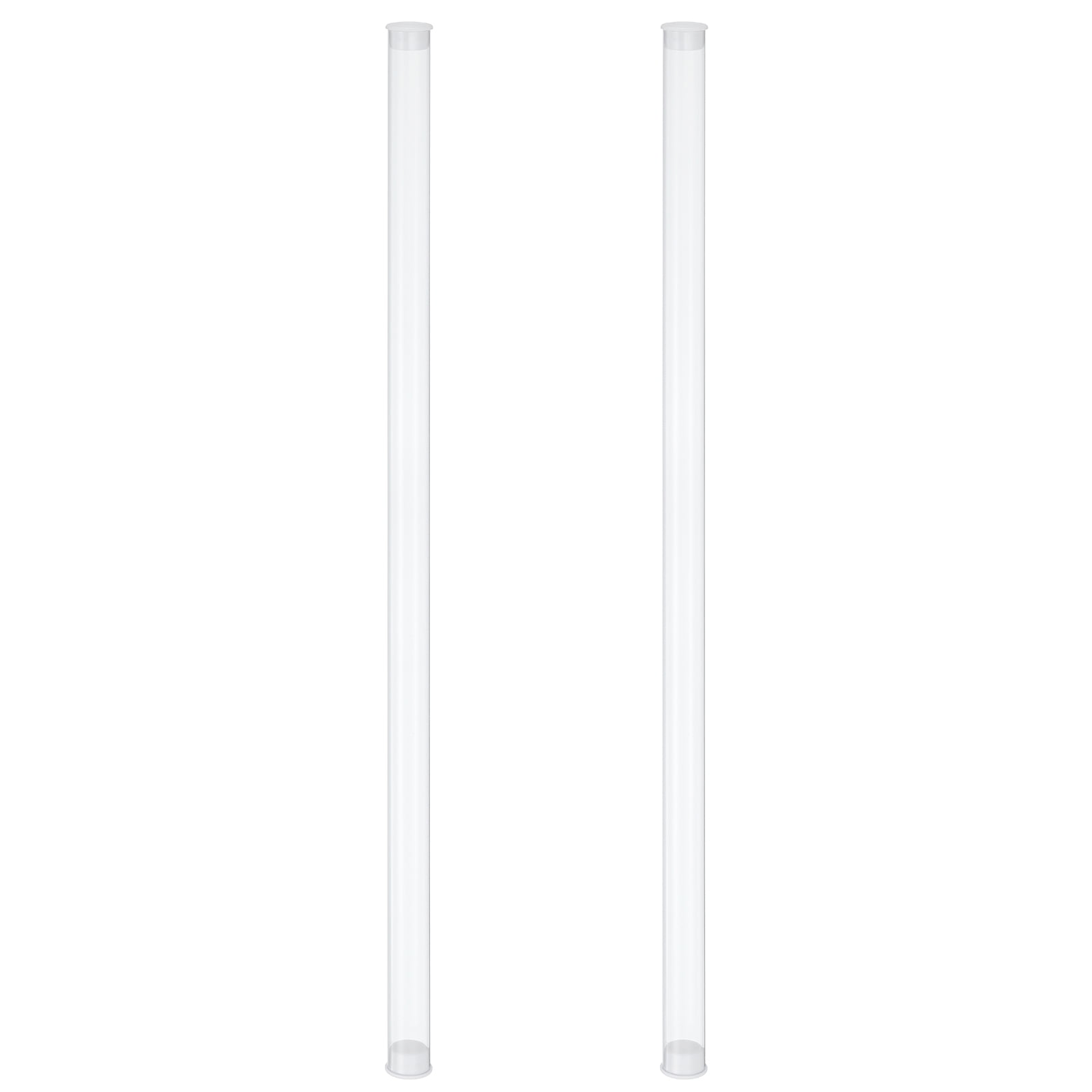 Uxcell Clear Rigid Tube Plastic Tubing with End Caps, 350mm Length ...