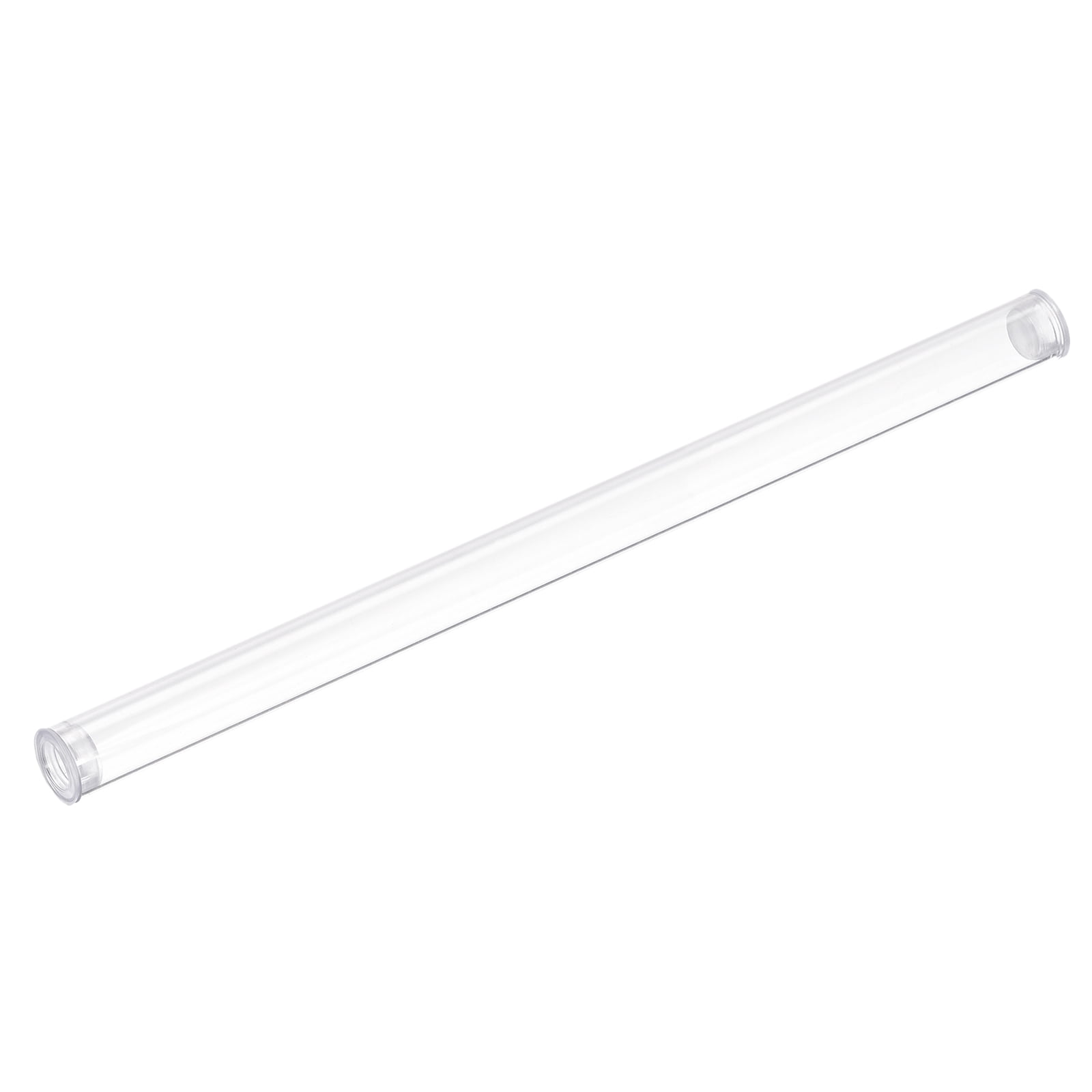 Uxcell Clear Rigid Tube Round Plastic Tubing with End Cap Water Pipe 12 ...