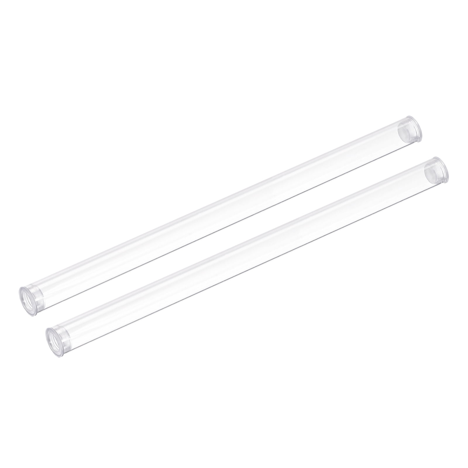 Uxcell Clear Rigid Tube Round Plastic Tubing with End Cap Water Pipe ...