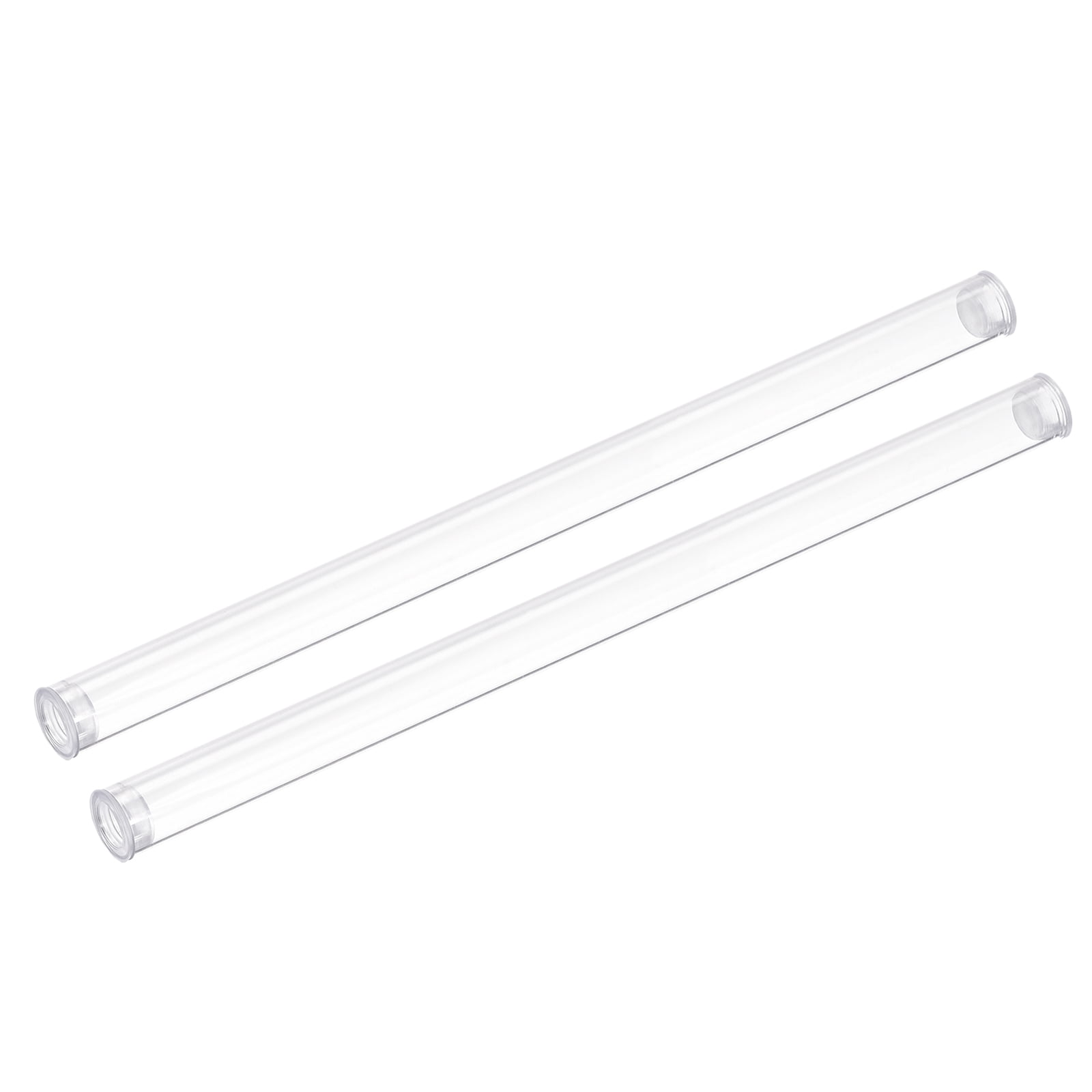 Uxcell Clear Rigid Tube Round Plastic Tubing with End Cap Water Pipe ...