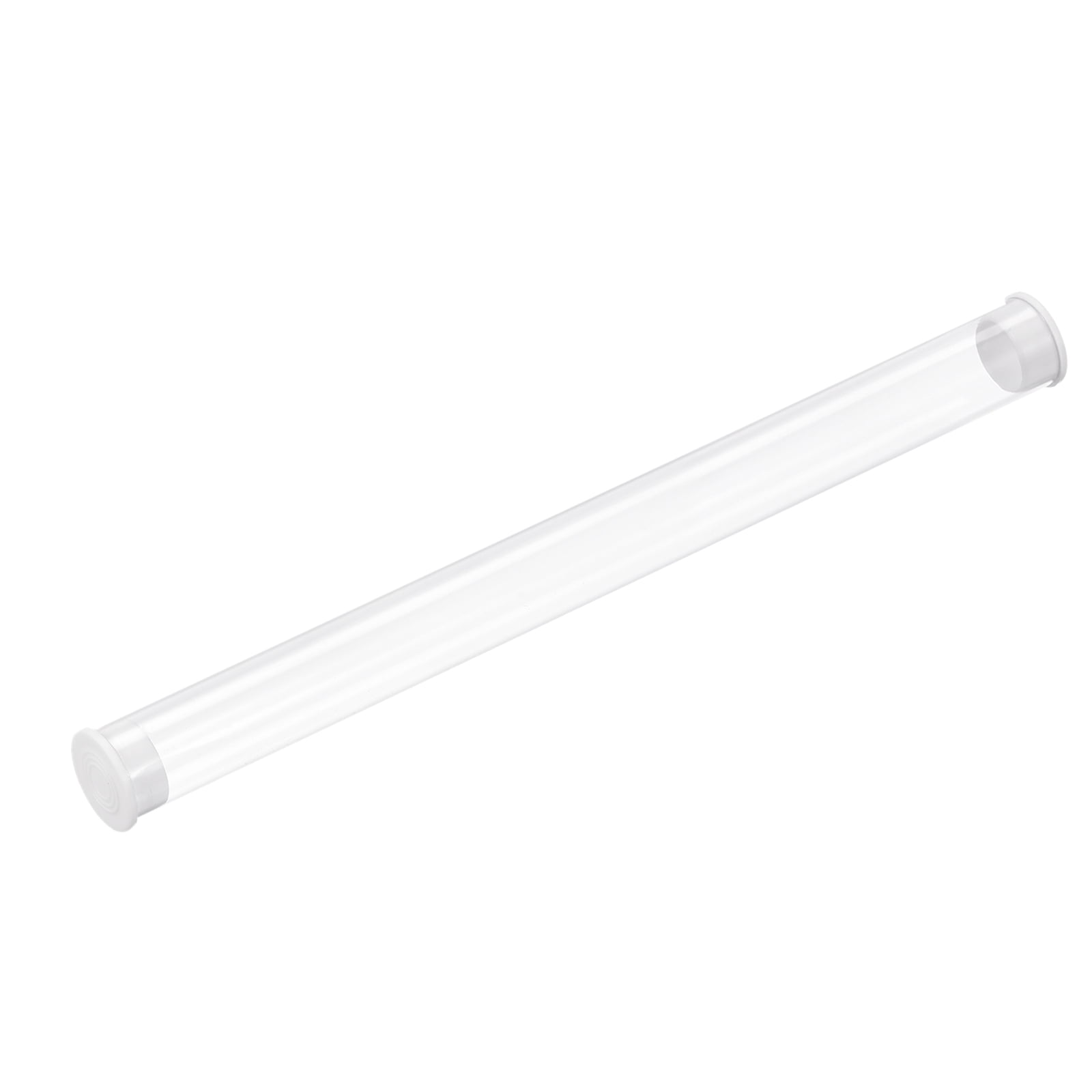Uxcell Clear Rigid Tube Round Plastic Tubing with End Cap Water Pipe ...