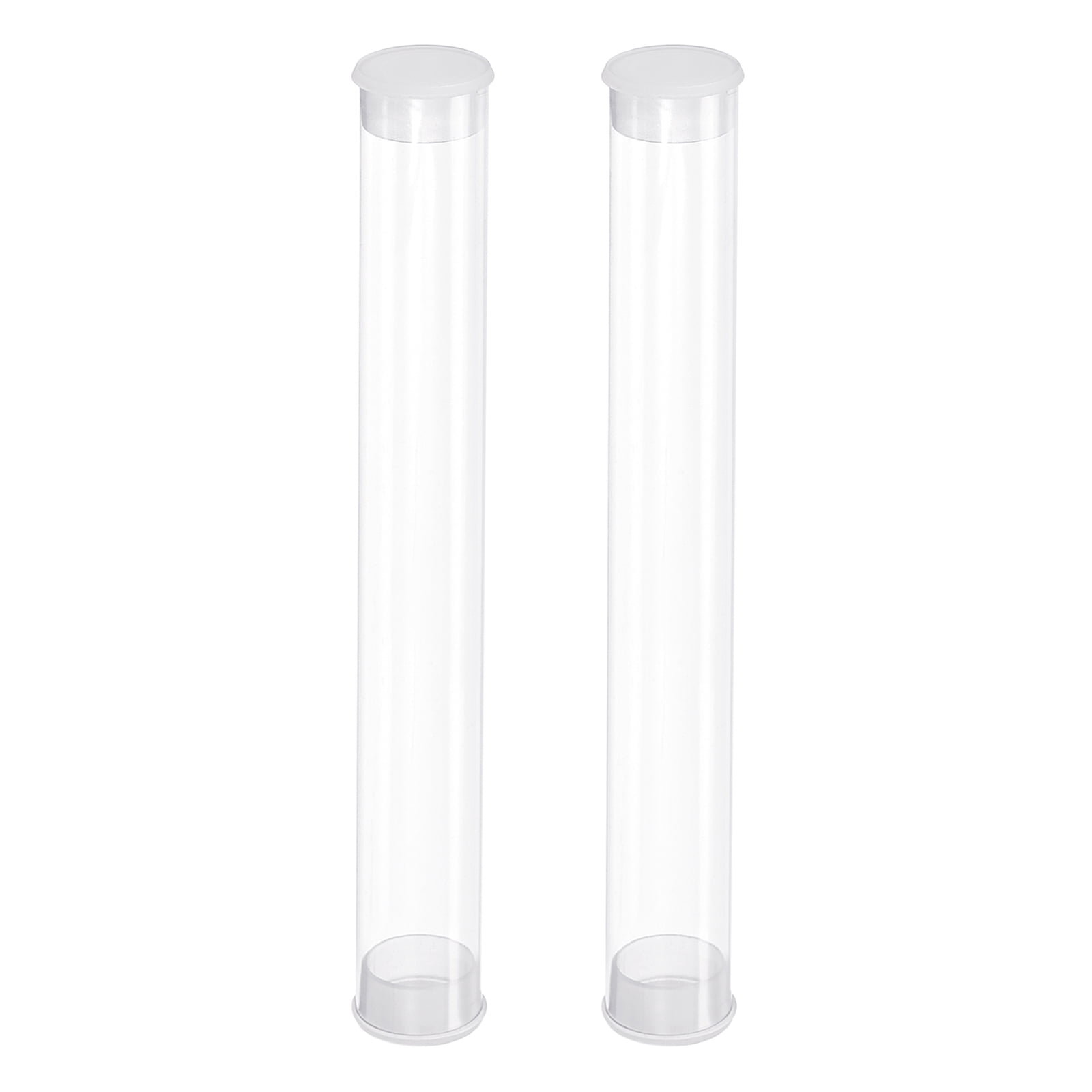 Uxcell Clear Rigid Tube Round Plastic Tubing with End Caps, 305mm/ 12 ...