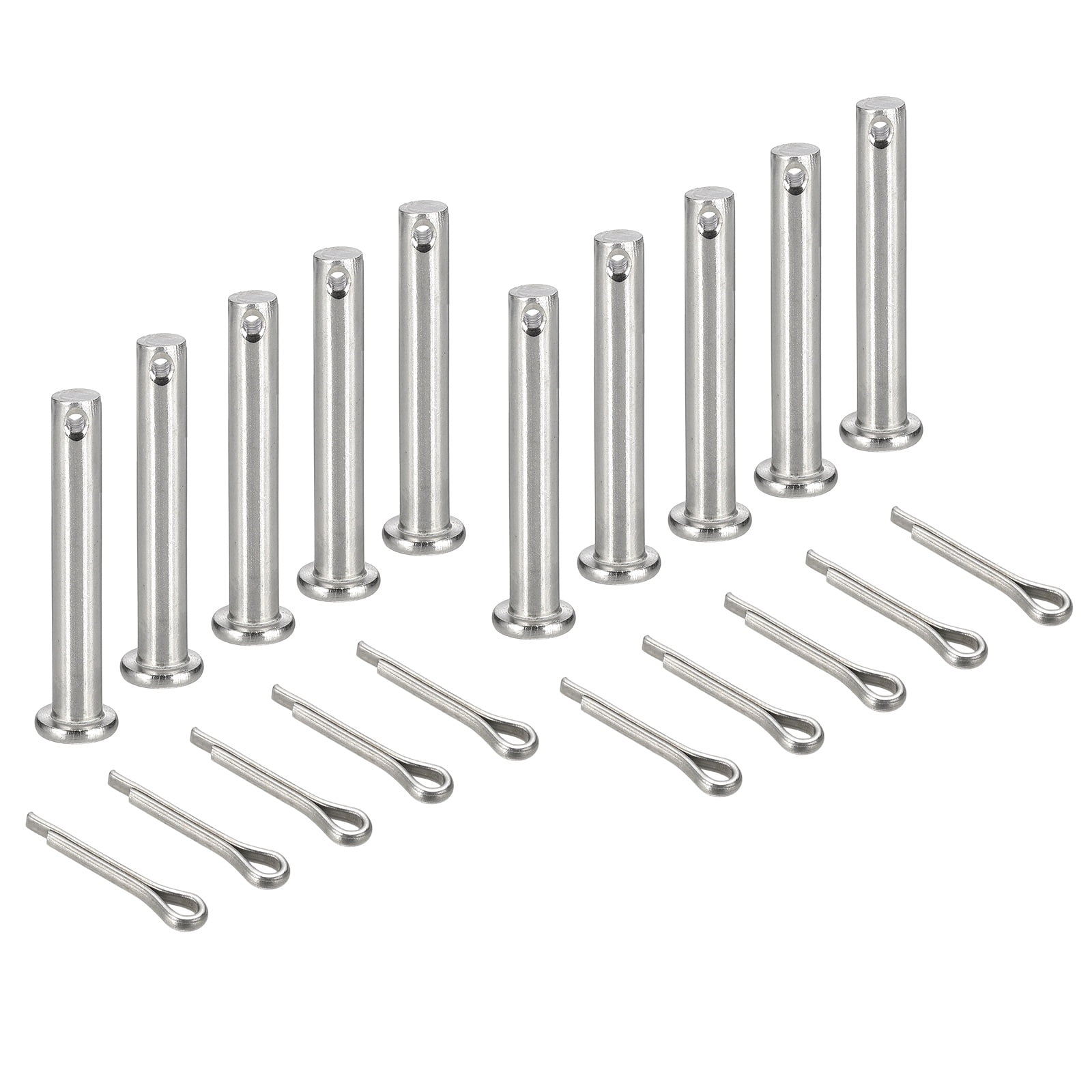 Uxcell Clevis Pins, Single Hole Flat Head Fastener Lock Systems with Cotter Pins for Furniture ...