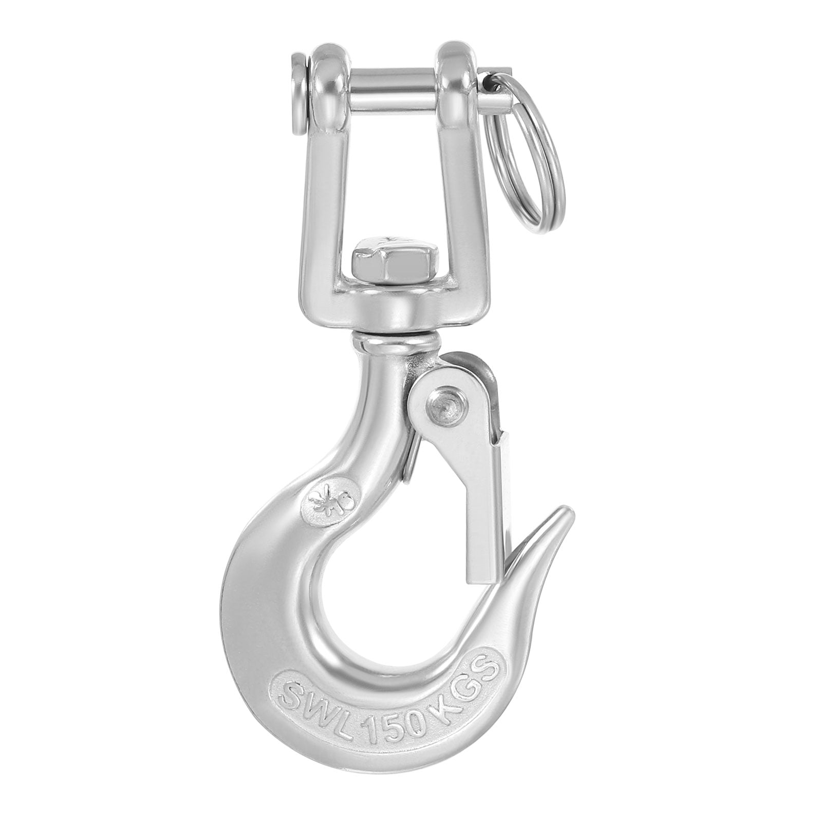 Uxcell Clevis Slip Hook, Stainless Steel with Safety Latch Forged Steel ...