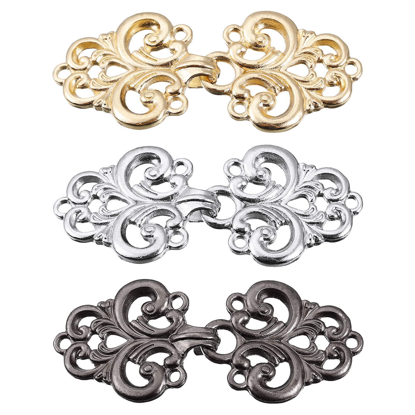 Uxcell Cloak Clasp, 3 Pairs Vintage Flower Cape Clasps Sew on Hooks and ...