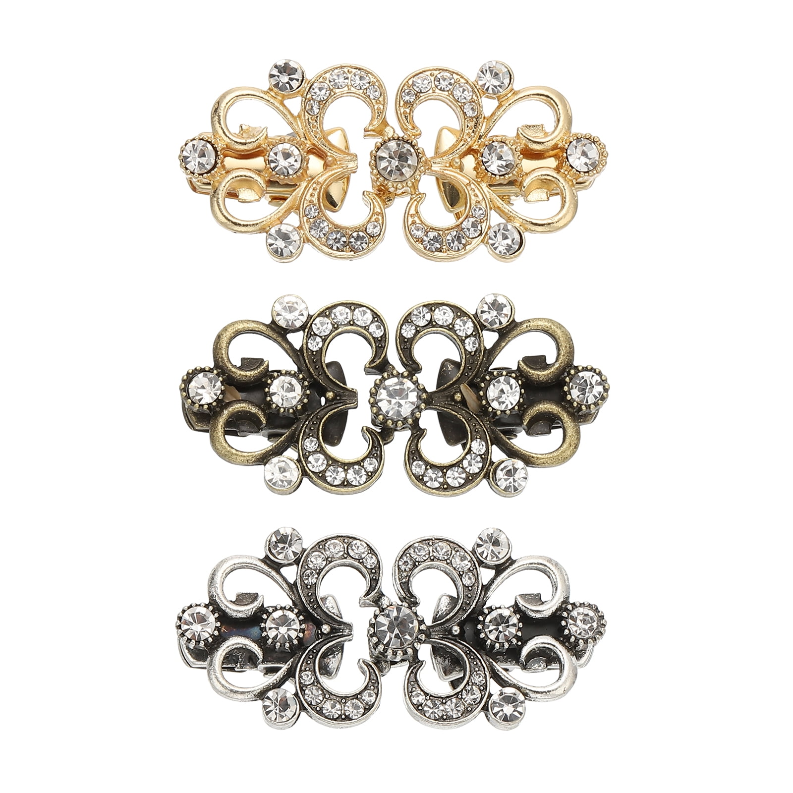 Uxcell Cloak Clasp Set, 3Pcs Alloy Vintage Sweater Clips with ...