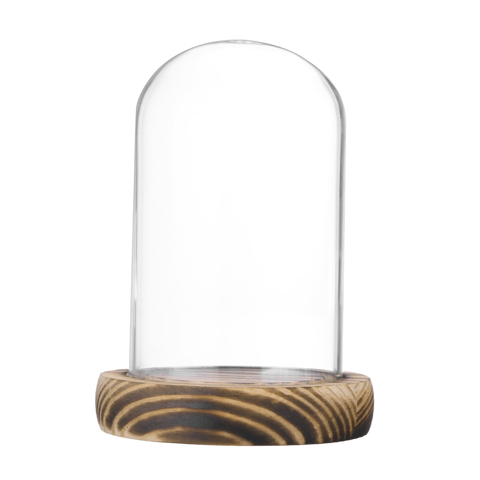 Uxcell Cloche Glass Dome, 3.9"x2.4" Glass Display Case with Wooden Base ...