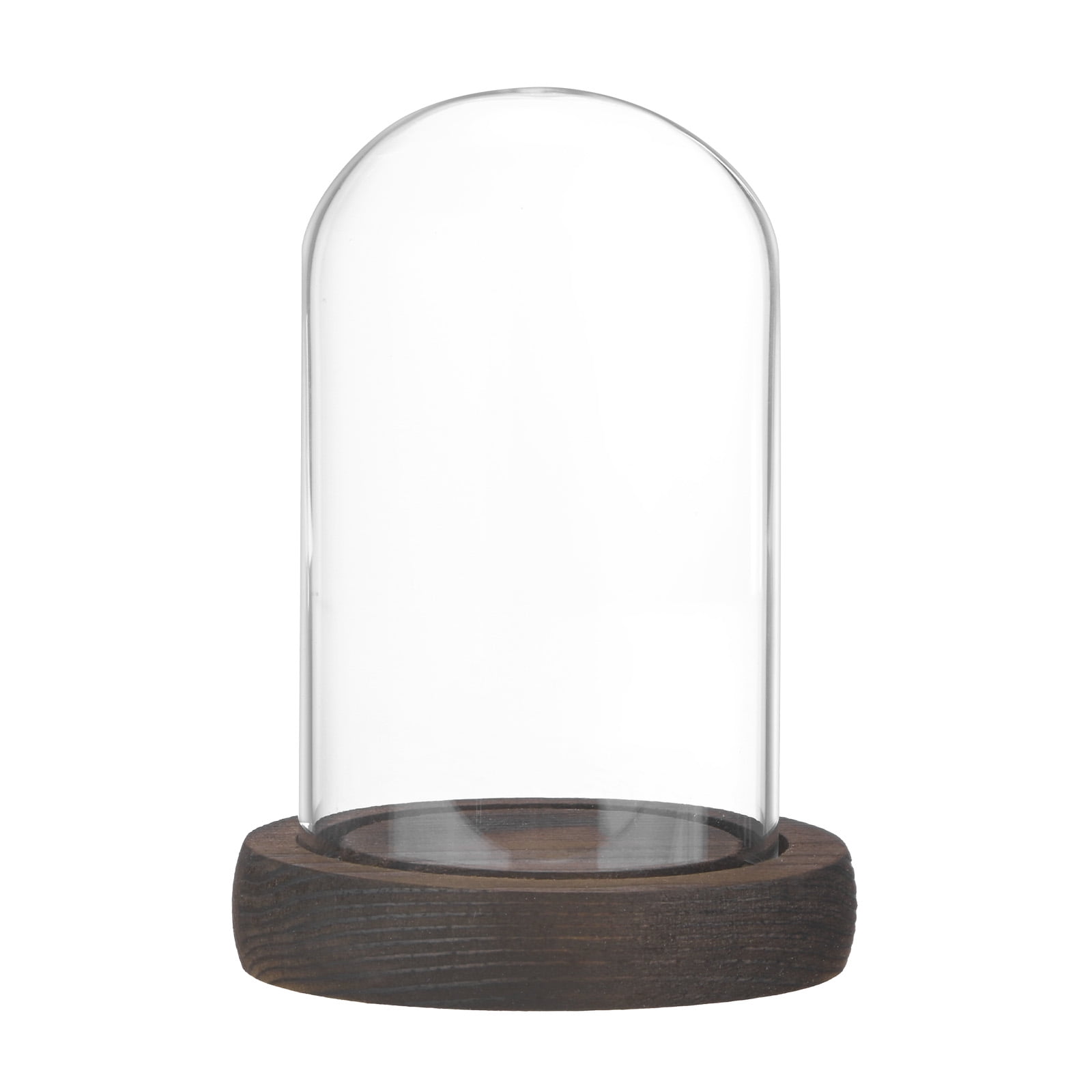Uxcell Cloche Glass Dome, 3.9"x2.4" Glass Display Case with Wooden Base ...