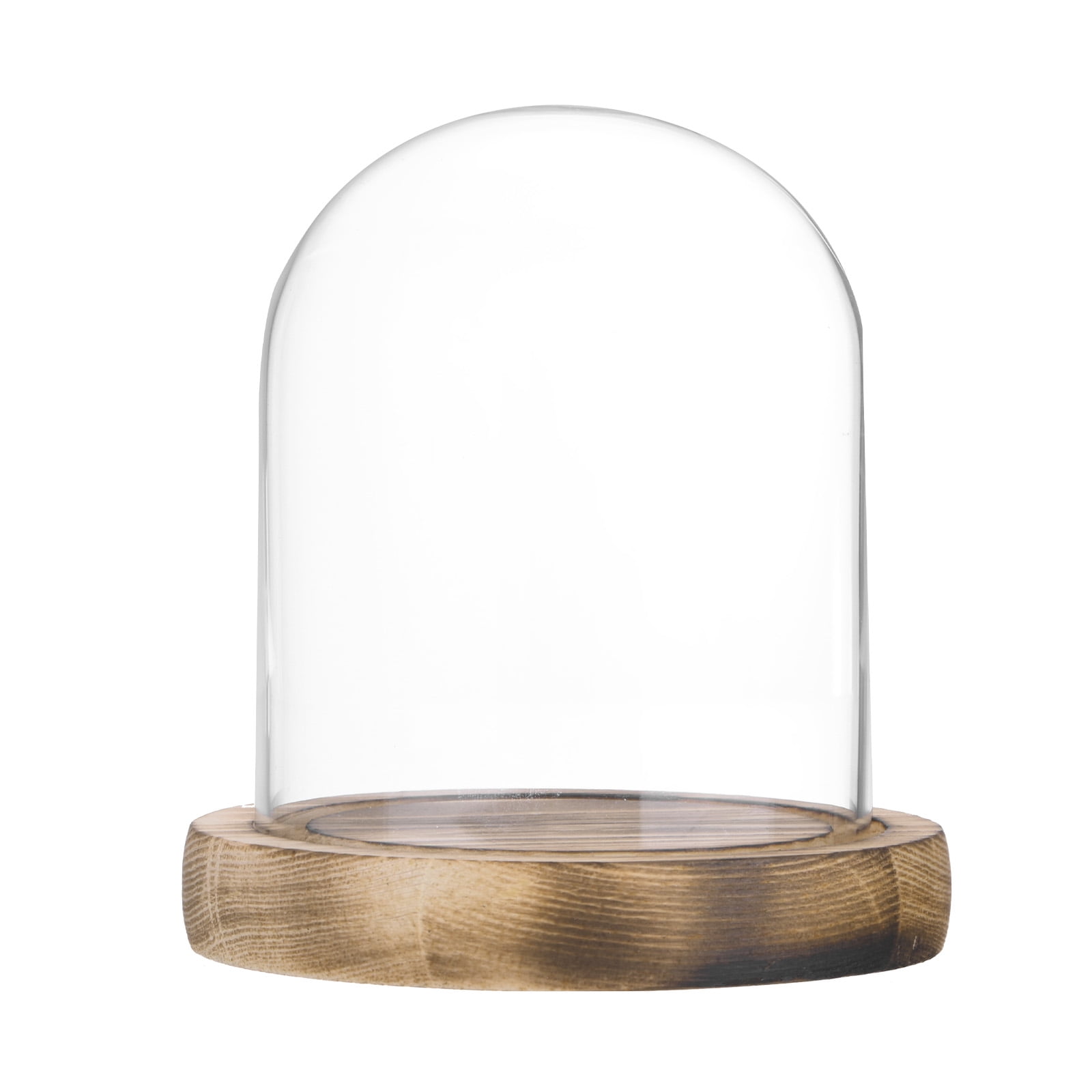 Uxcell Cloche Glass Dome, 3.9"x3.1" Glass Display Case with Wooden Base ...