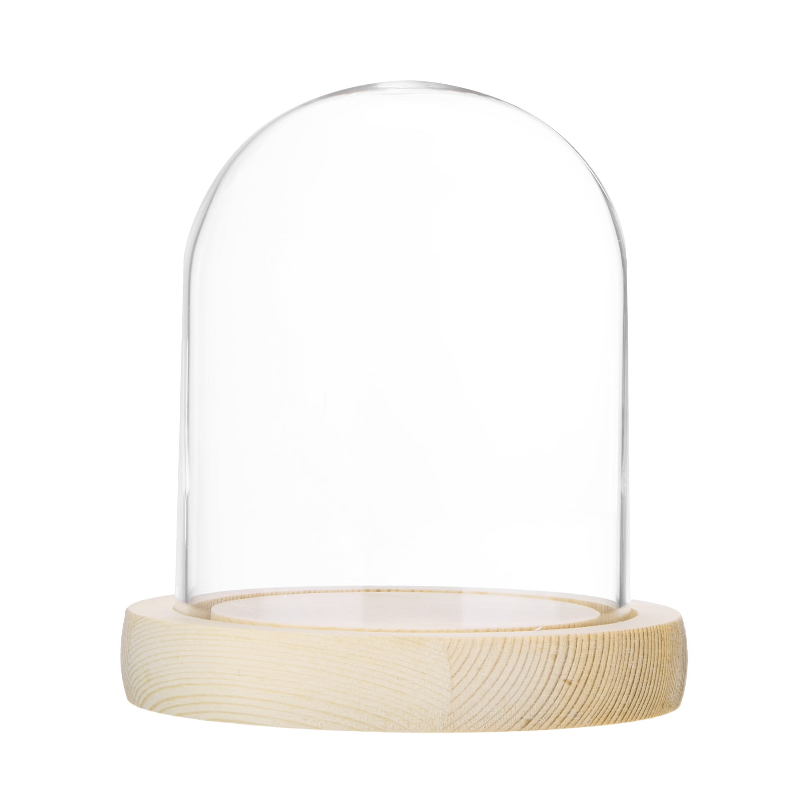 Uxcell Cloche Glass Dome, 3.9"x3.1" Glass Display Case with Wooden Base ...