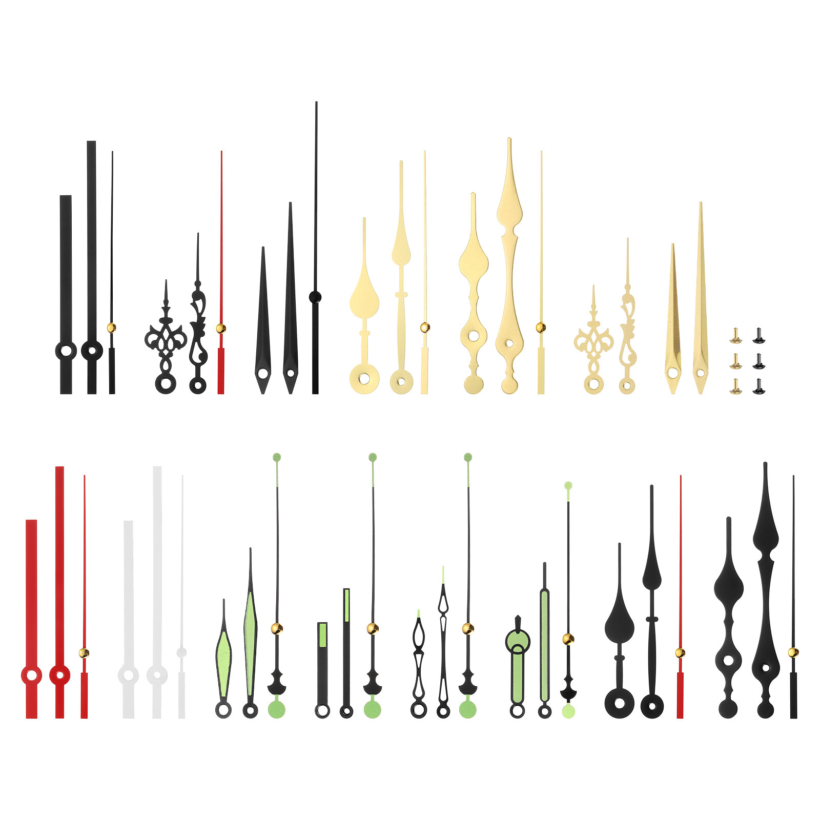 Uxcell Clock Hands Kit, 16 Set Clock Mechanism Movement Aluminum Wall ...