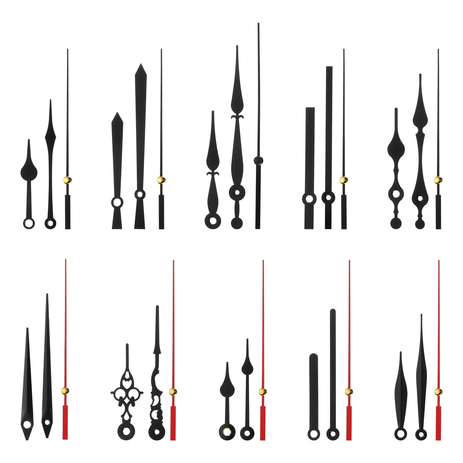 Uxcell Clock Hands Kit, 20 Set Clock Mechanism Movement Aluminum Wall ...