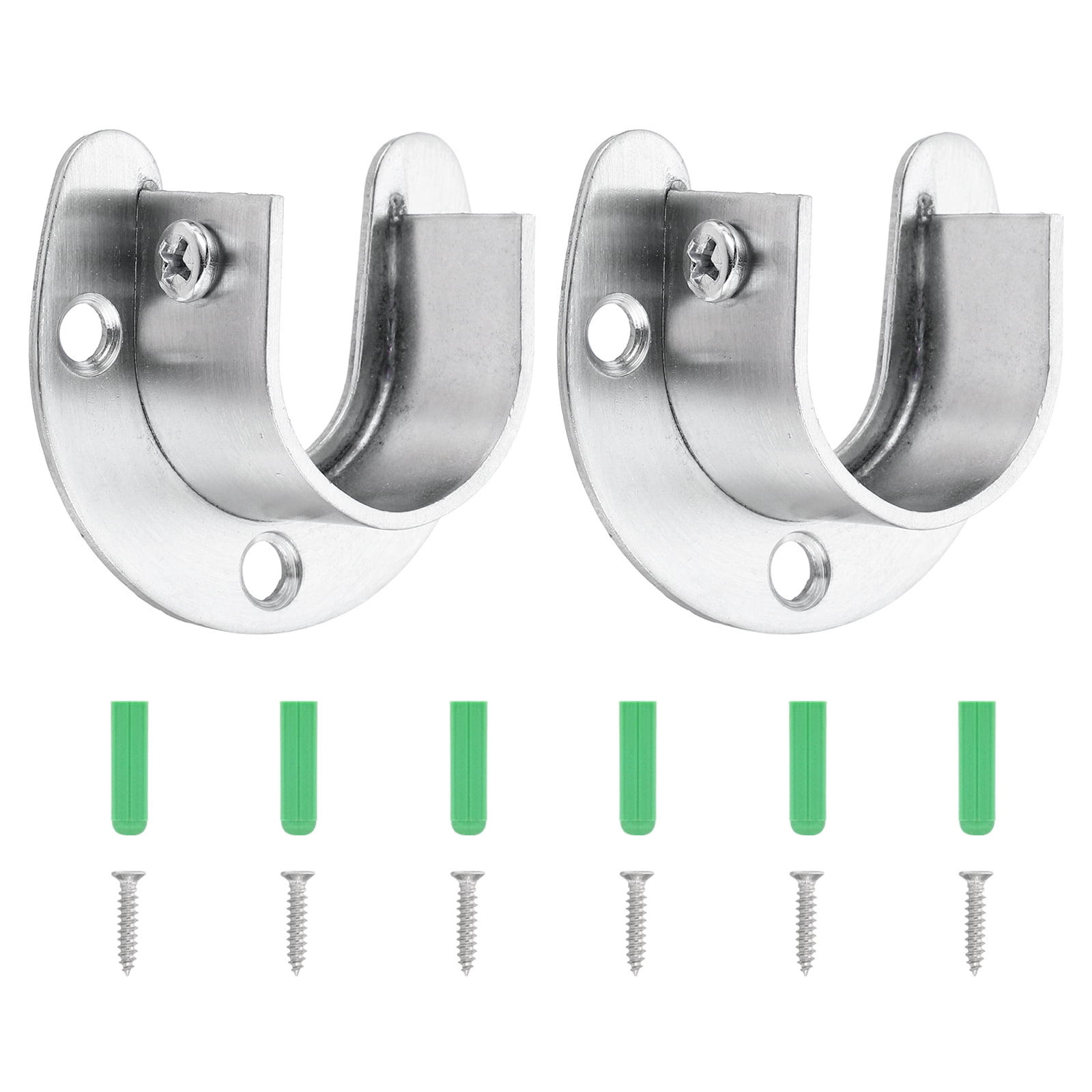 Uxcell Closet Rod Bracket, 2Pcs Stainless Steel U Shaped Flange Closet ...