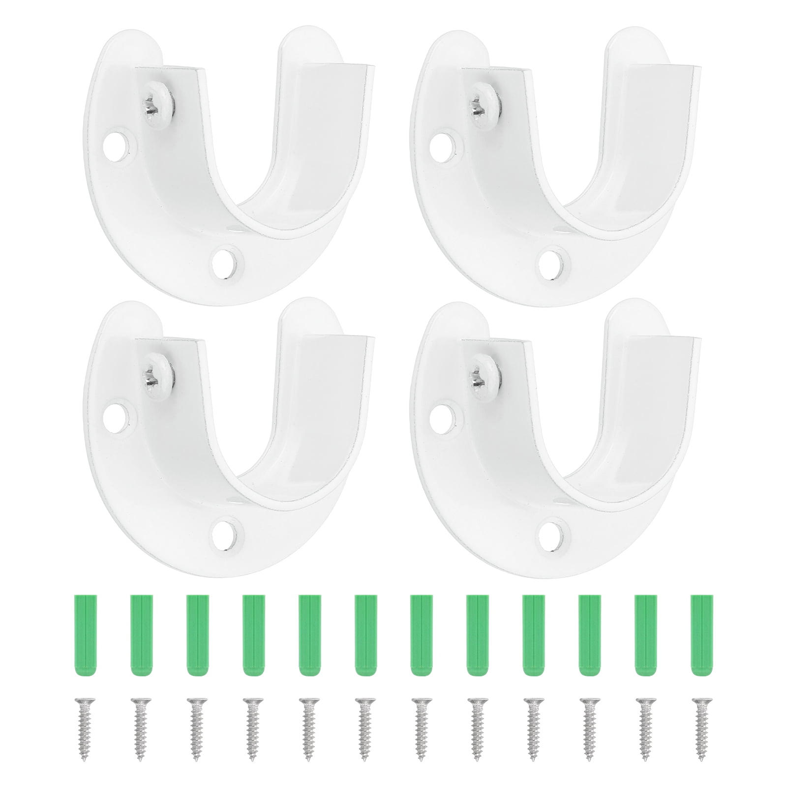 Uxcell Closet Rod Bracket, 4Pcs Stainless Steel U Shaped Flange Closet ...