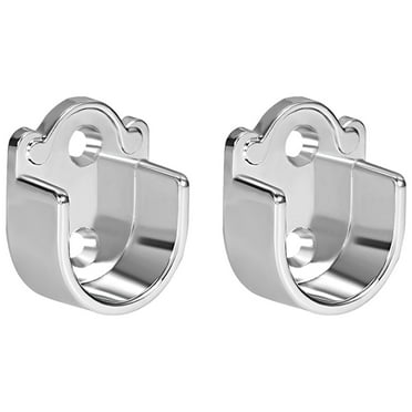 2-Pack Heavy Duty Stainless Steel Closet Pole Sockets, U-Shaped Flange, Closet Rod Ends, Screws ...