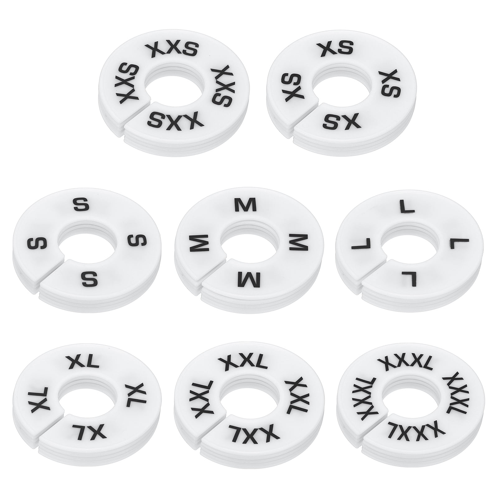 Uxcell Clothes Dividers for Hanging Clothes, 40 Pack 8 Sizes Round Pre ...