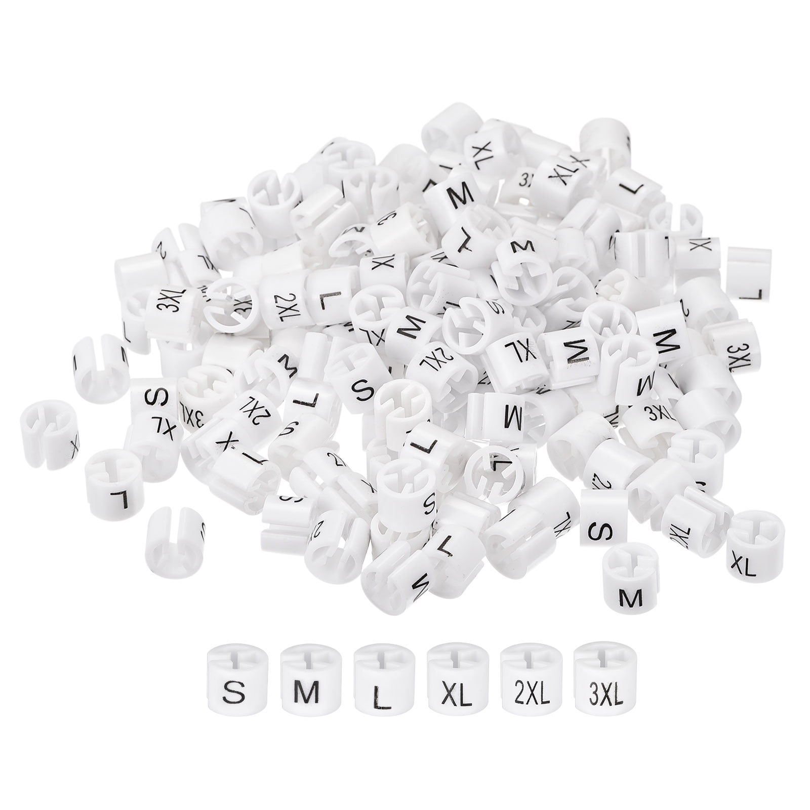 Uxcell Clothes Hanger Marker S/M/L/XL/XXL/3XL Size Tag Fit 3.5mm Rod ...