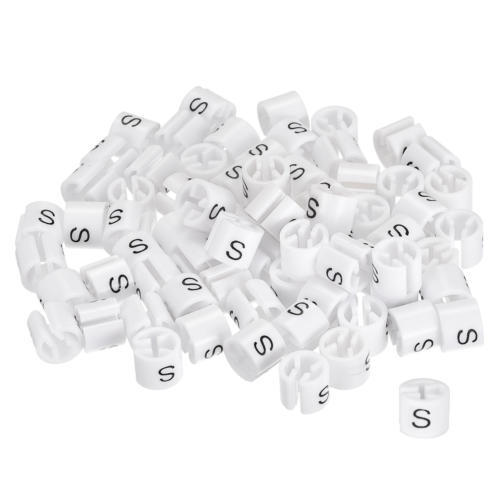 Uxcell Clothes Hanger Marker S Size Tag Fit 3.5mm Rod White for Garment ...