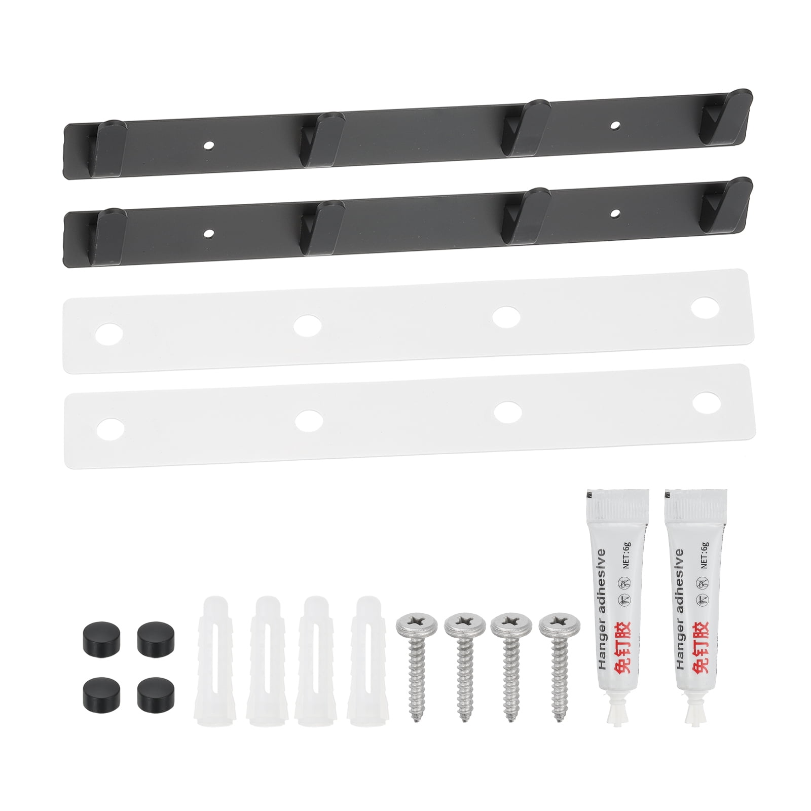 Uxcell Coat Rack Wall Mount, 13" Metal Chamfer Wall Hooks Rail with 4 ...