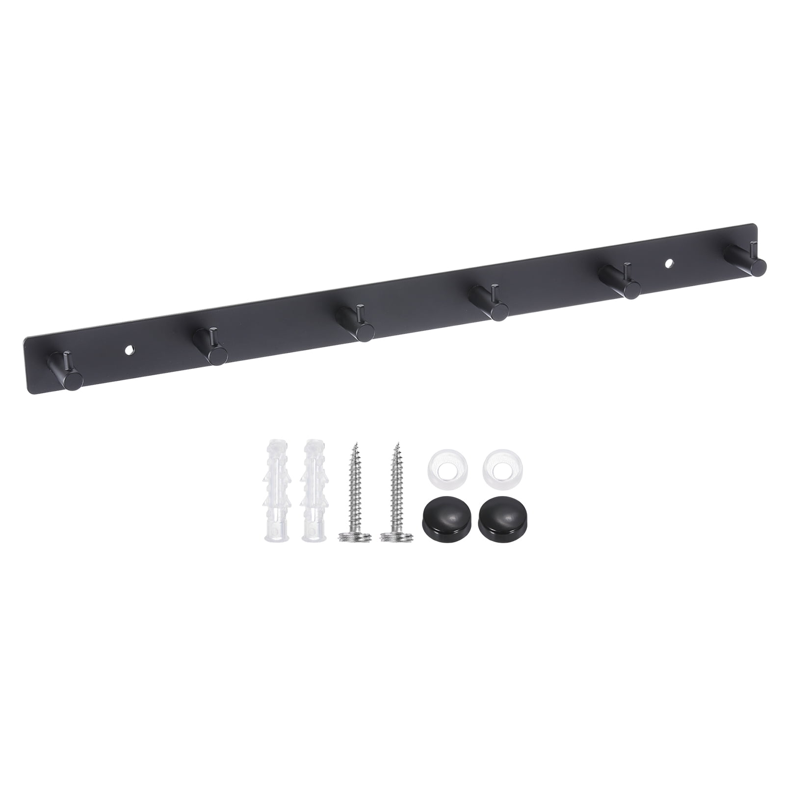 Uxcell Coat Rack Wall Mount, 16” Metal Chamfer Wall Hooks Rail with 6 ...