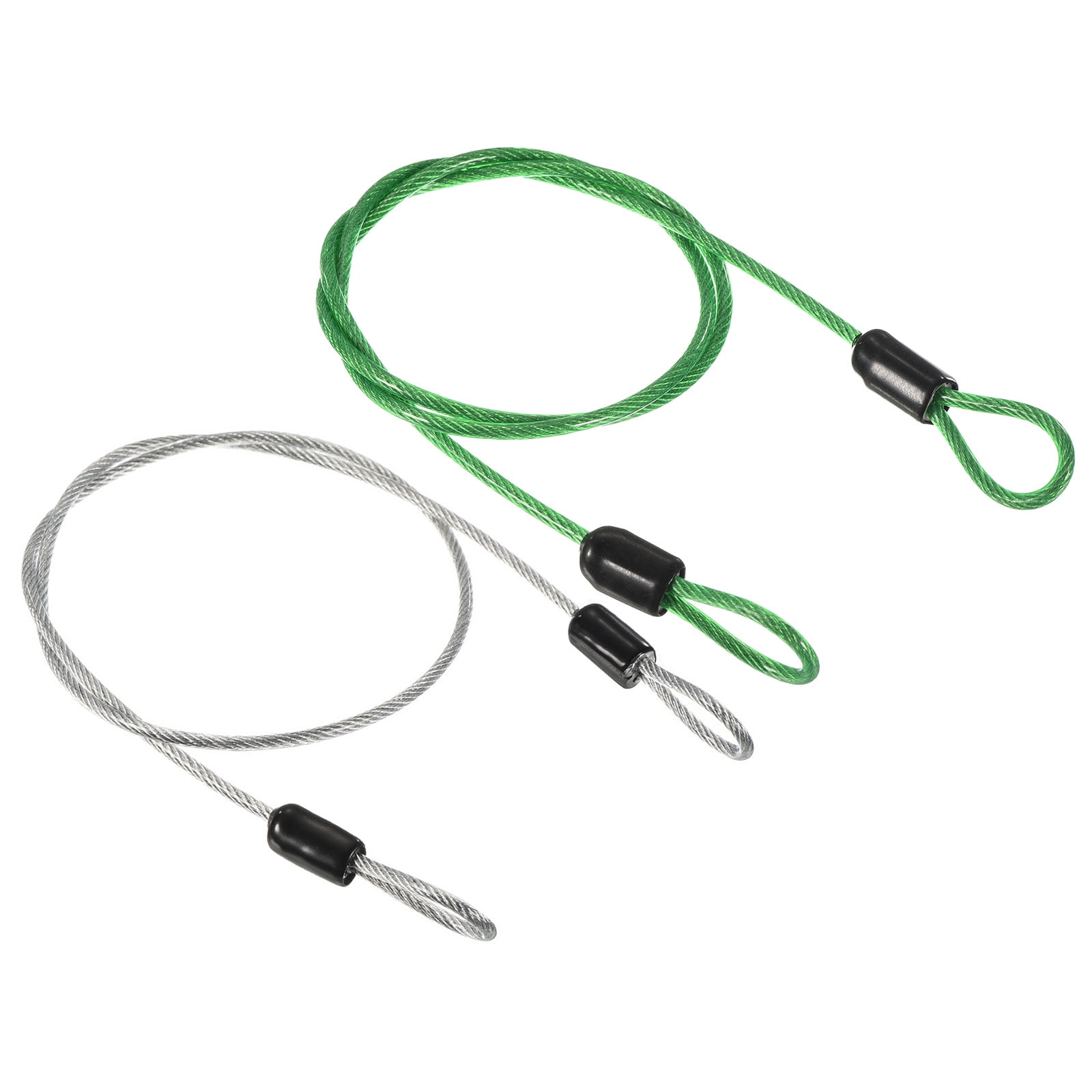 Uxcell Coated Security Steel Cable Luggage Lock Wire Rope Double Loop 0 ...