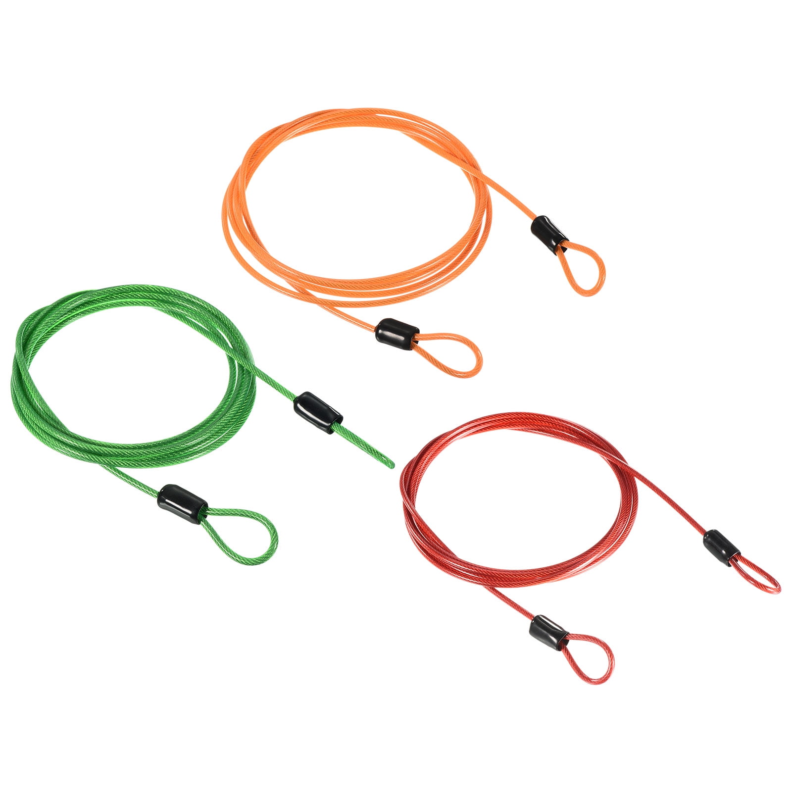 Uxcell Coated Security Steel Cable Luggage Lock Wire Rope Double Loop 0 ...