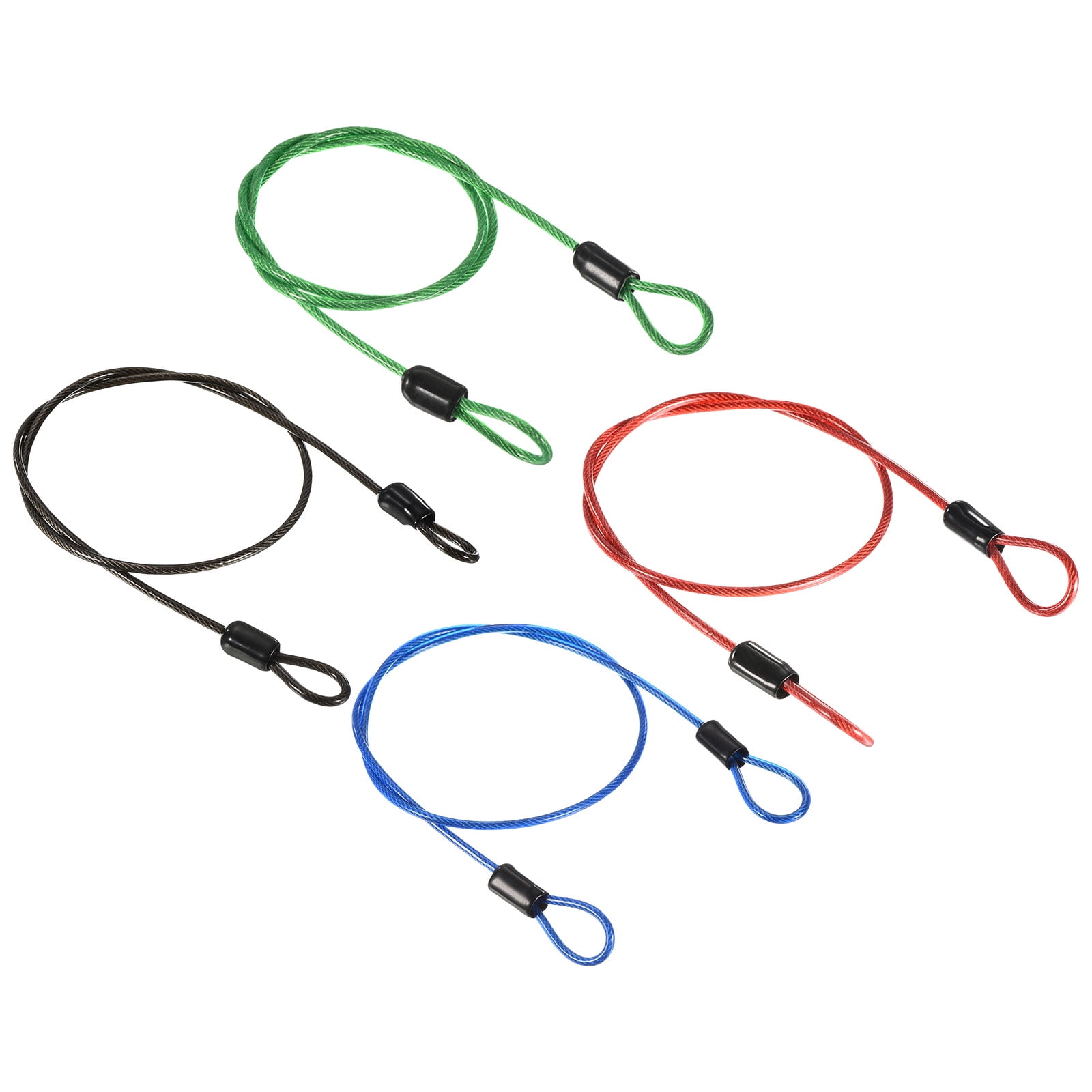 Uxcell Coated Security Steel Cable Luggage Lock Wire Rope Double Loop ...