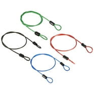 Unique Bargains Coated Security Steel Cable Lock Wire Rope Double Loop ...